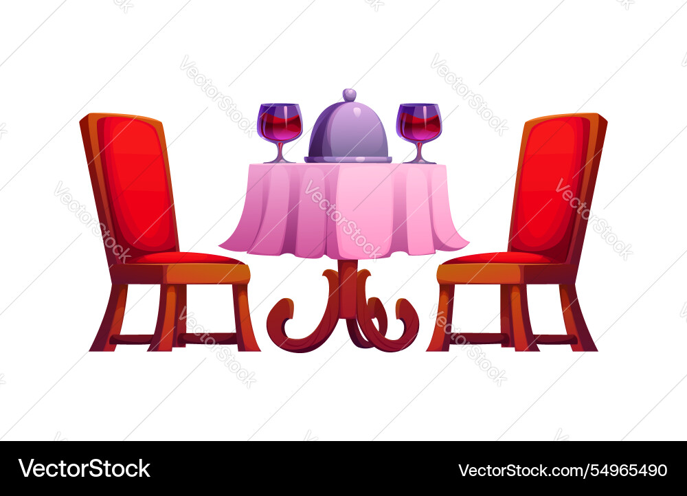Cartoon cozy elegant dining setup for valentine Vector Image