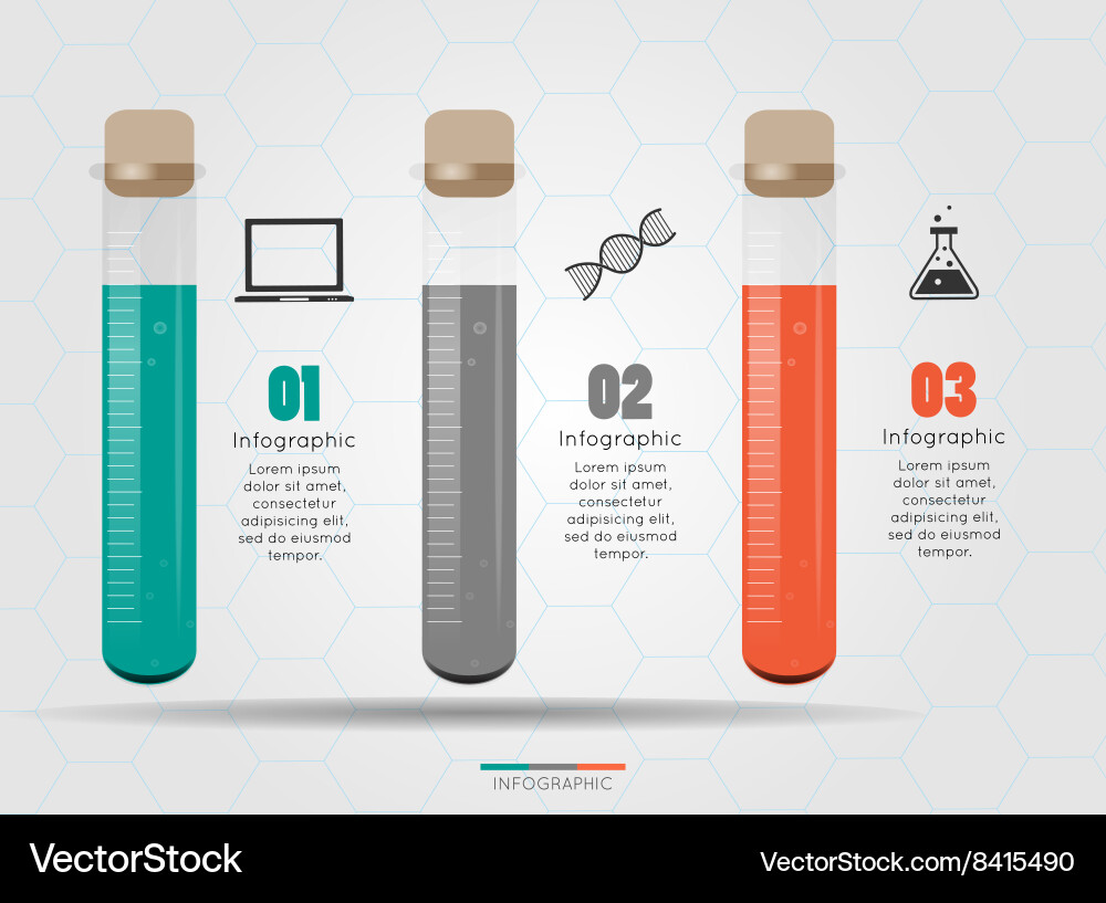 Chemistry bulb infographic for science concept Vector Image