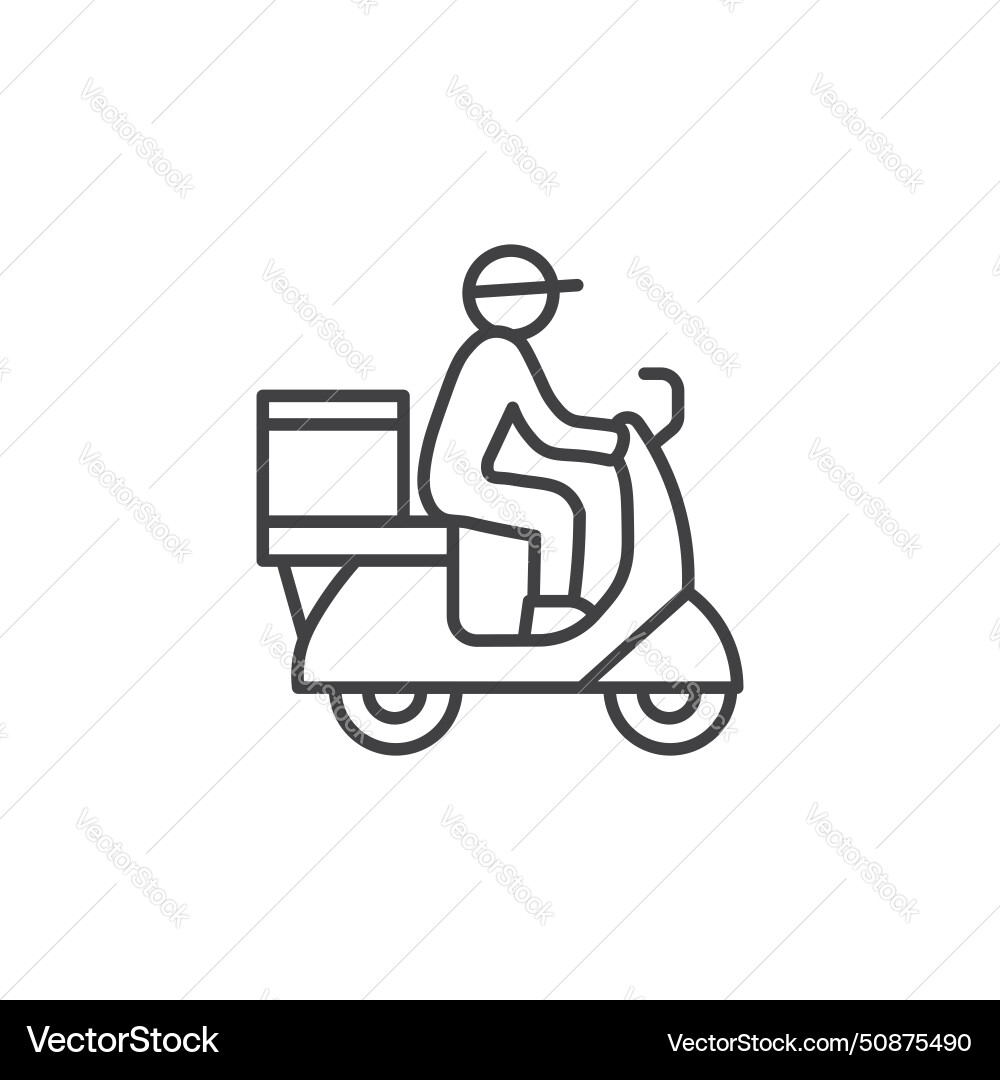 Delivery man riding motorcycle icon set scooter Vector Image