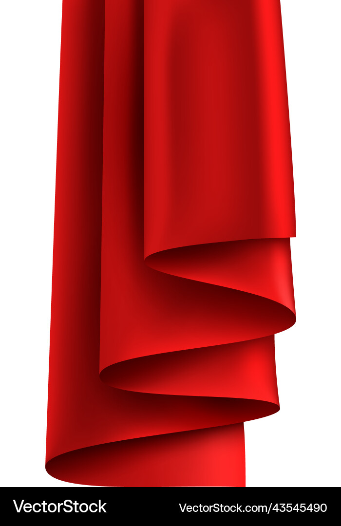 Folding cloth red realistic textile drapery Vector Image
