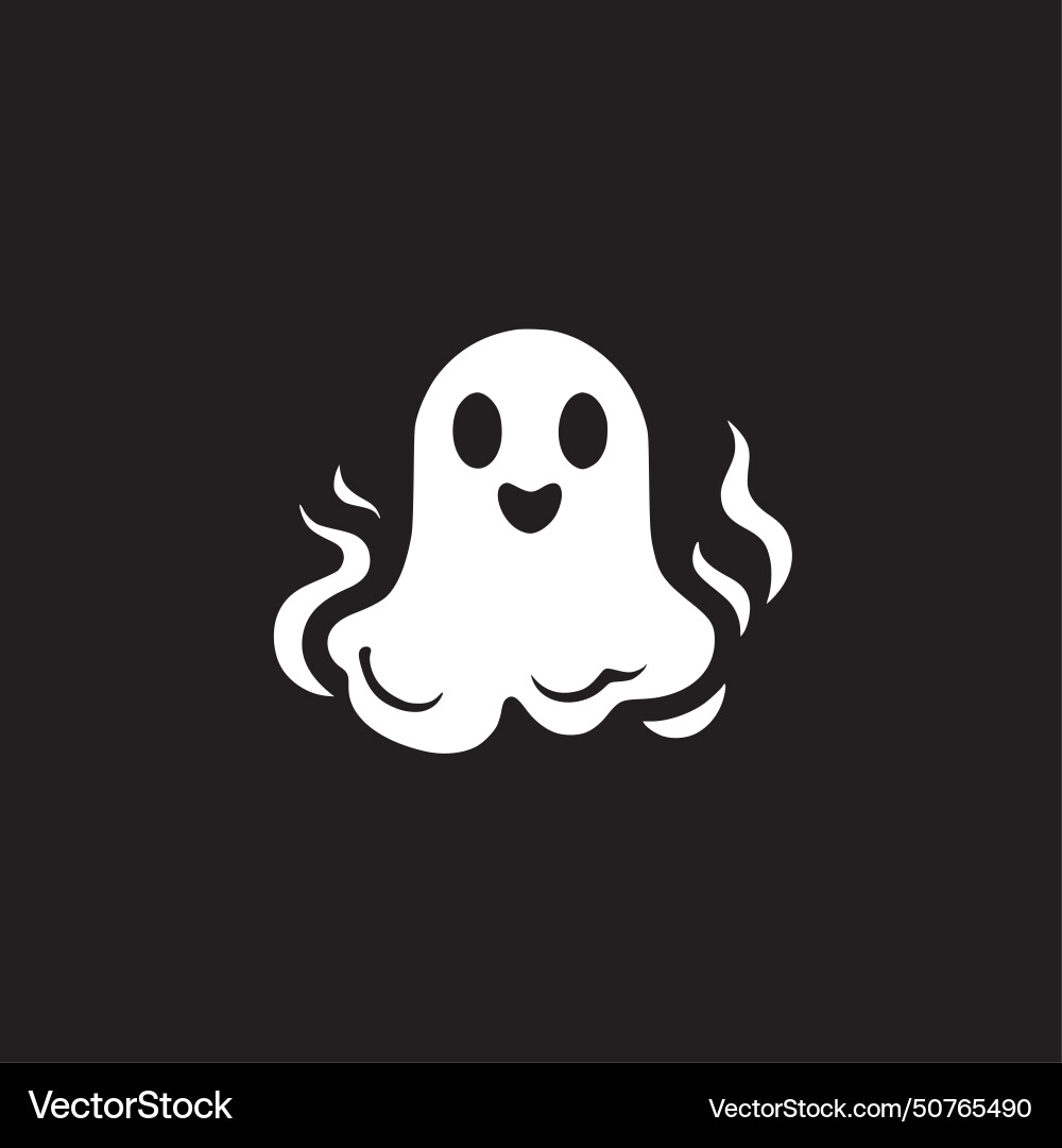 Ghost - minimalist and flat logo Royalty Free Vector Image