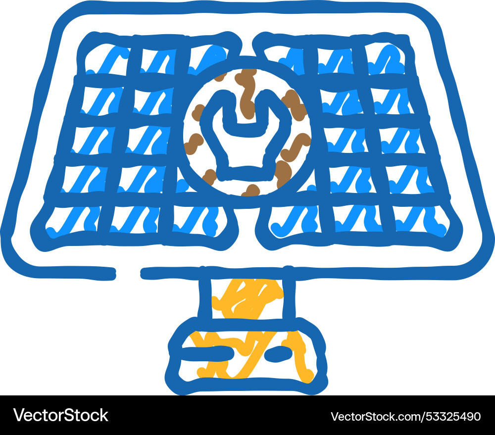Maintenance solar panel icon doodle Royalty Free Vector