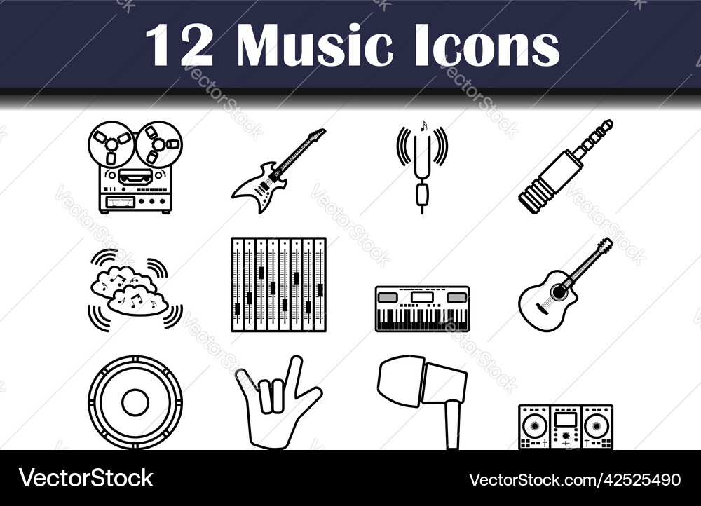 Music icon set Royalty Free Vector Image - VectorStock