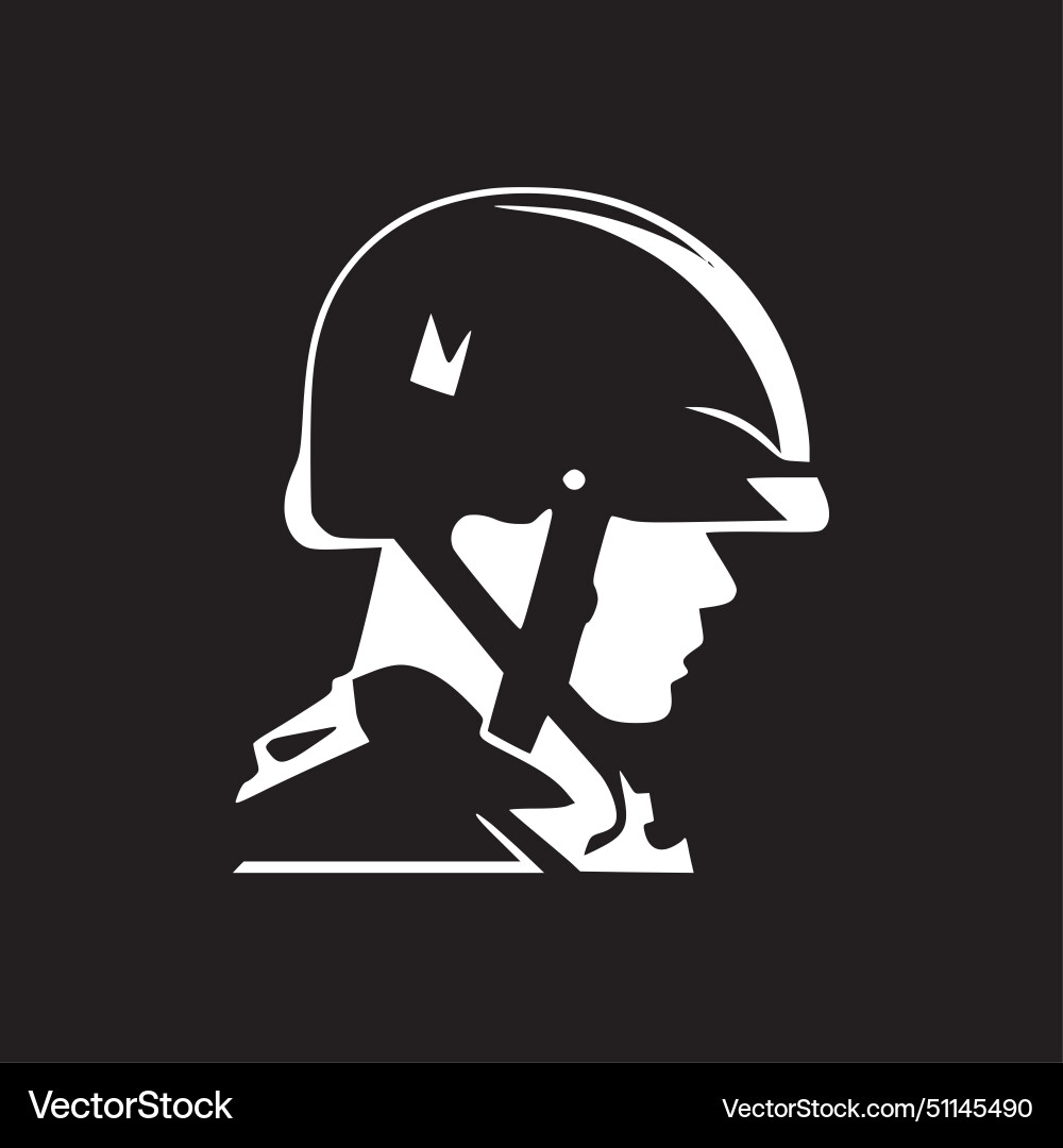 Soldier - minimalist and simple silhouette Vector Image