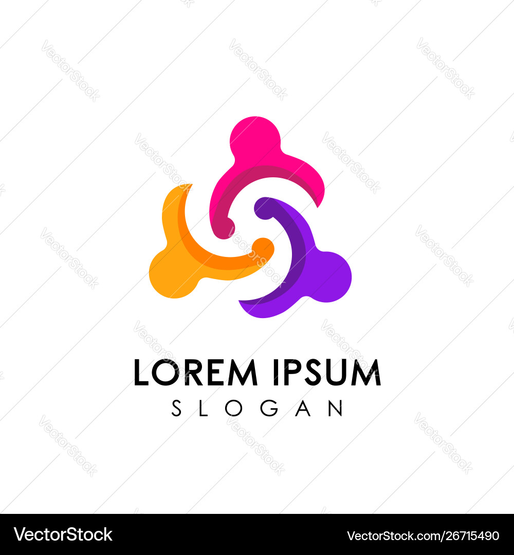 Teamwork and community logo design Royalty Free Vector Image