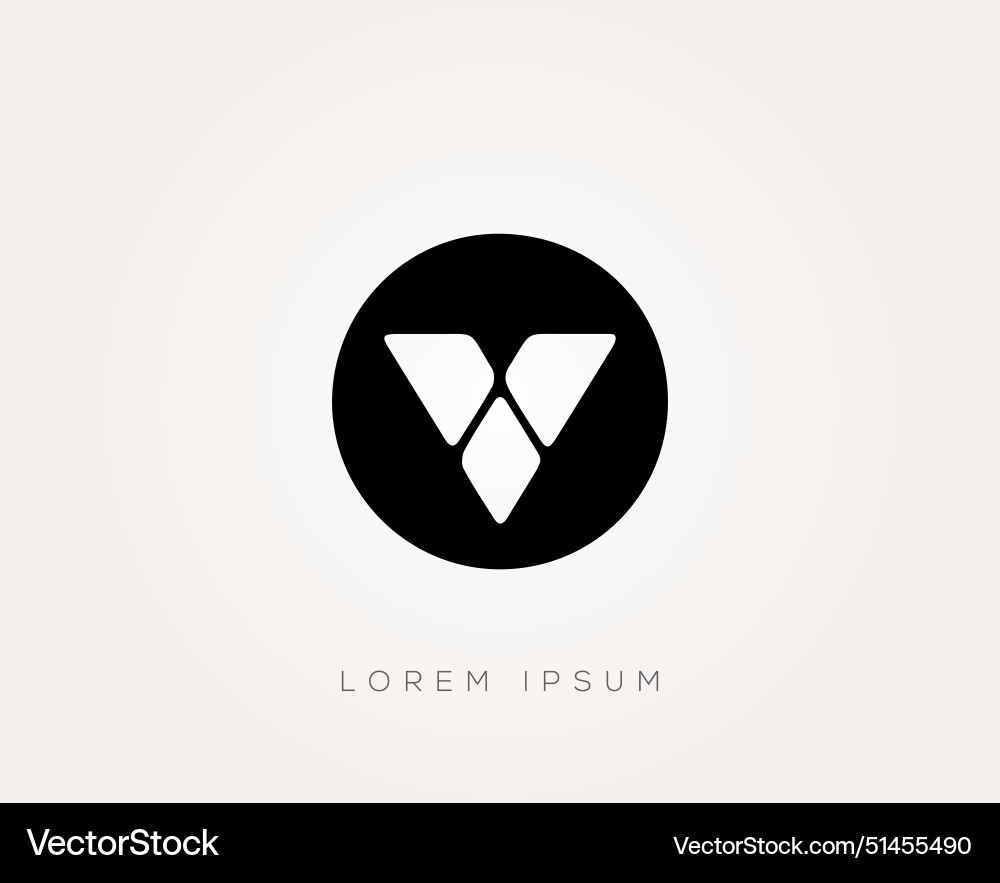 Unique v letter logo design with circle template Vector Image