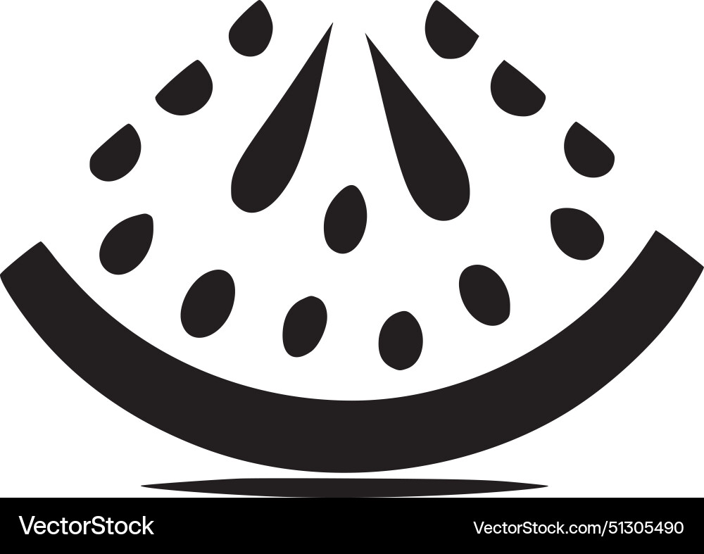 Watermelon - black and white Royalty Free Vector Image