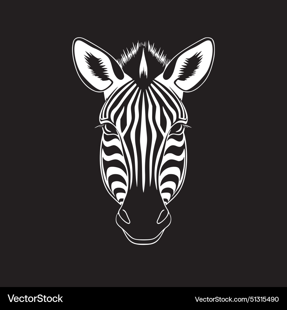 Zebra - minimalist and flat logo Royalty Free Vector Image