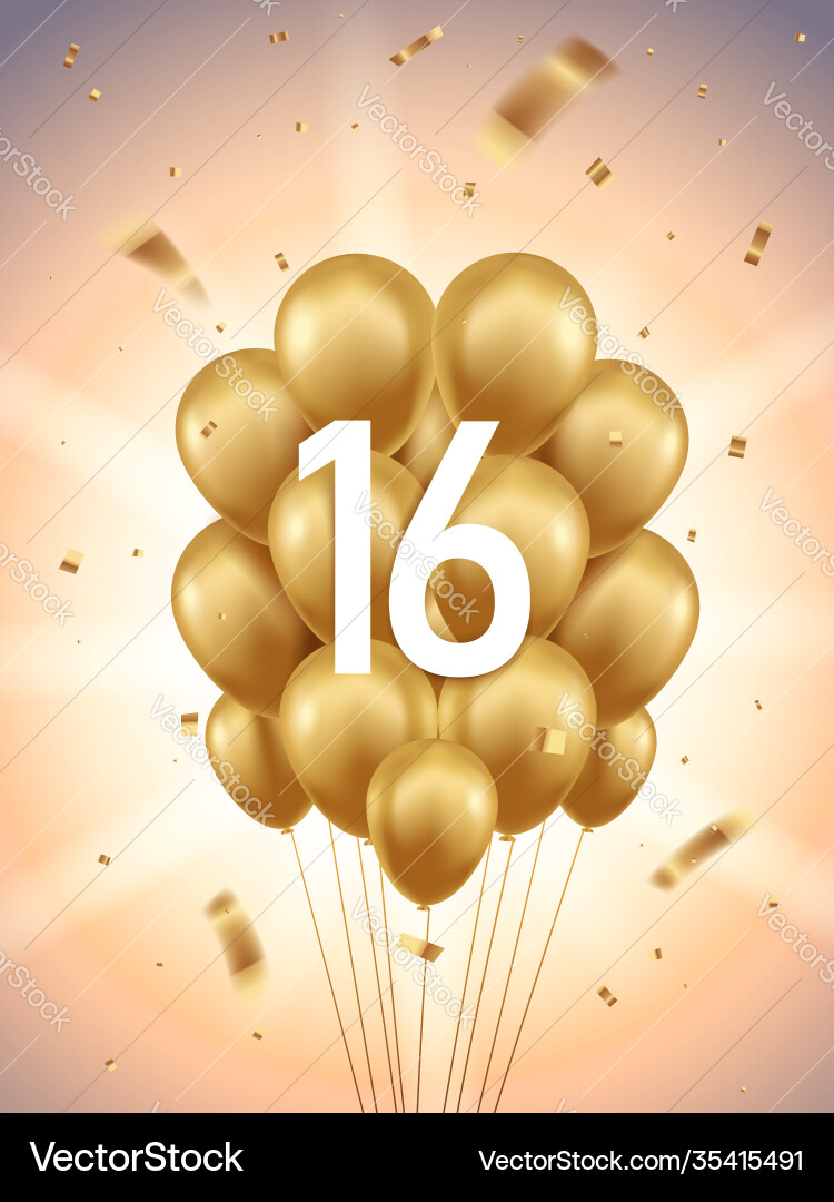 16th year anniversary background Royalty Free Vector Image