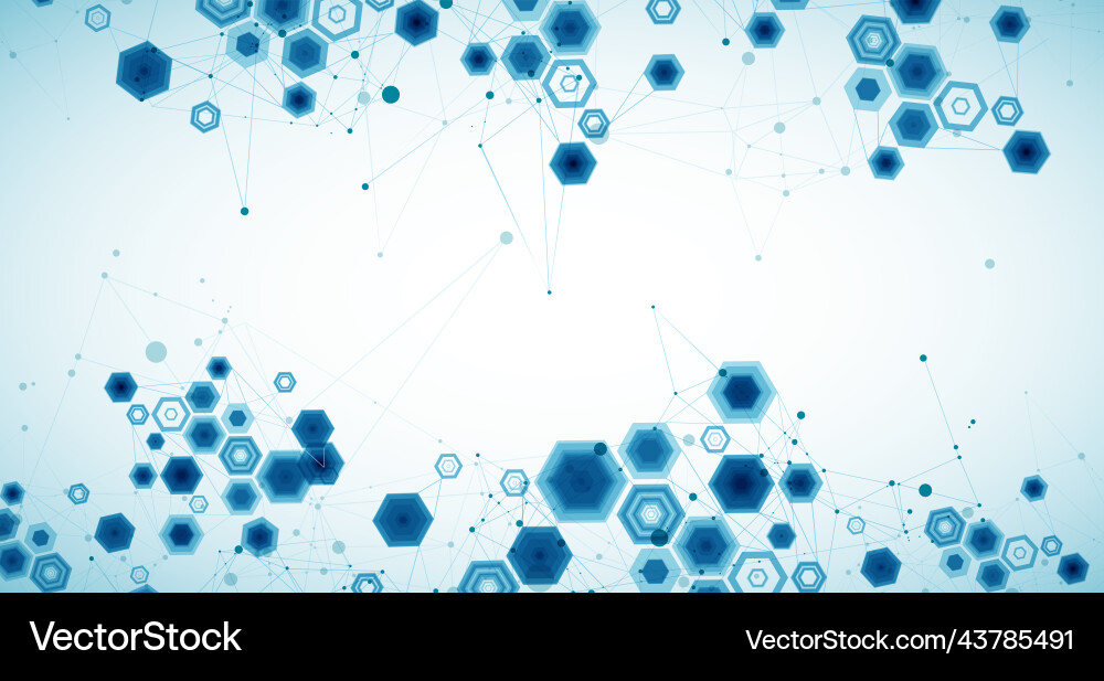 Abstract blue hexagon futuristic background Vector Image