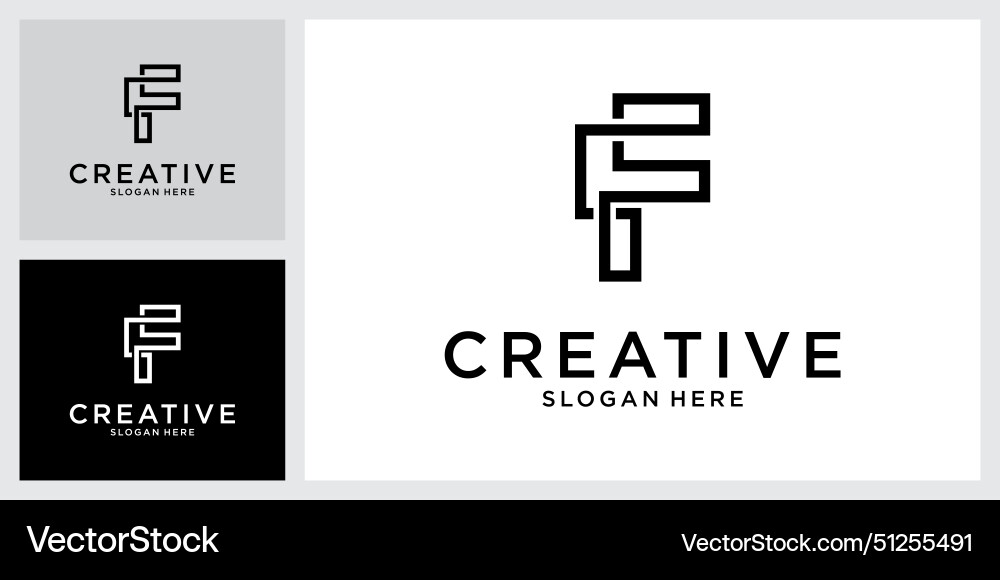 F initial letter logo design template Royalty Free Vector