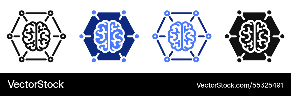 Icon or logo of human brain neural network Vector Image