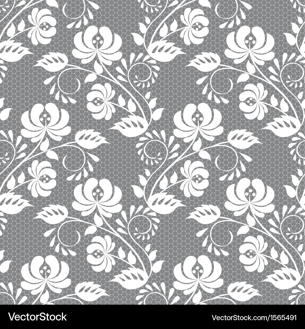 Lace rose on gray background Royalty Free Vector Image