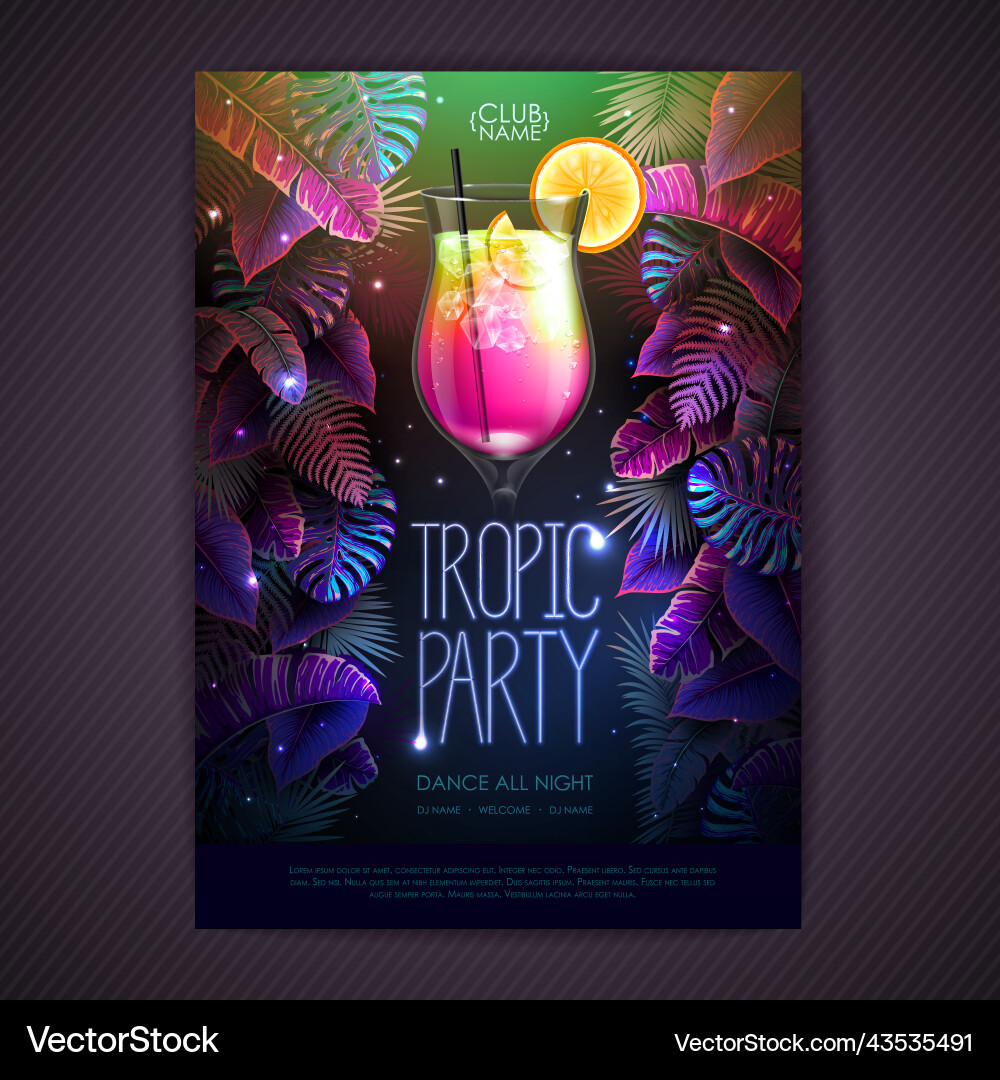 Tropic Cocktail Party Royalty Free Vector Image