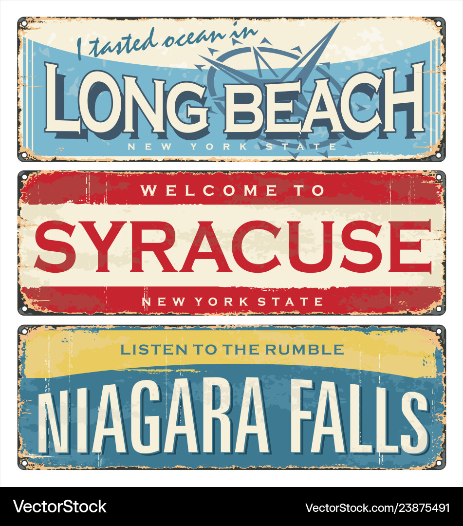 Vintage City Labels - US Cities Royalty Free Vector Image