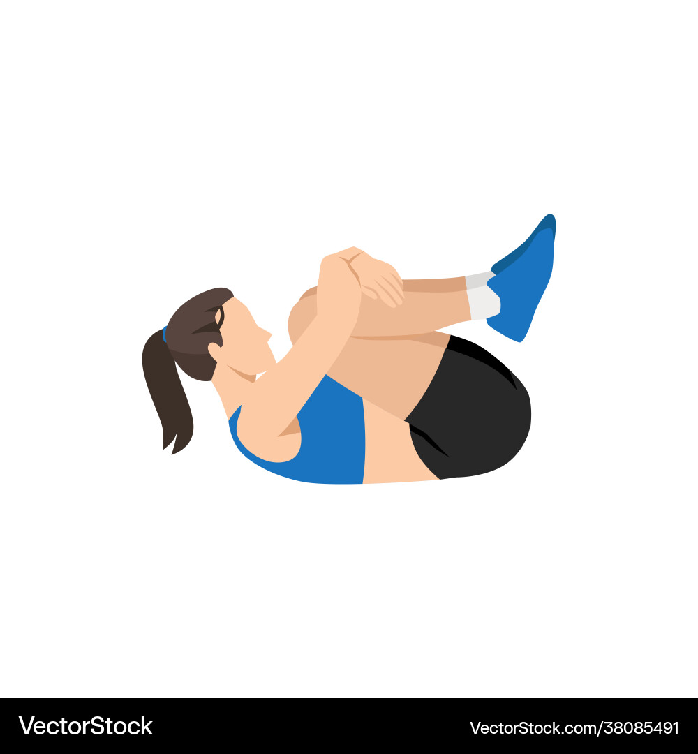 Woman doing low back release stretch exercise Vector Image