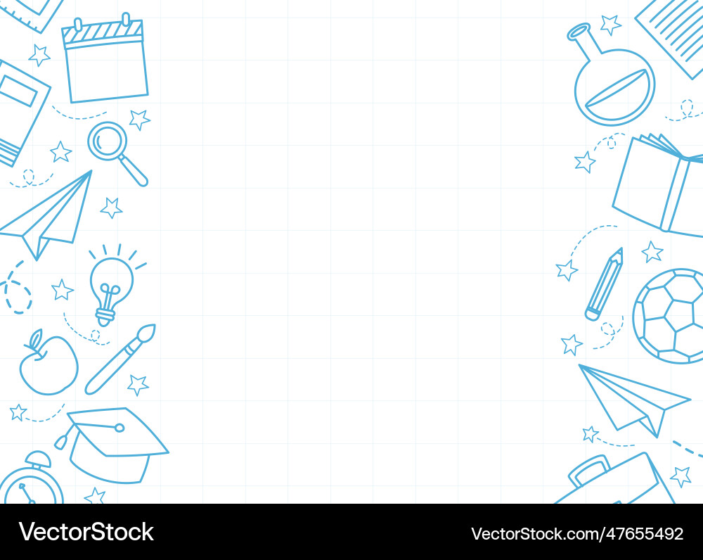 Back to school doodle style background education Vector Image