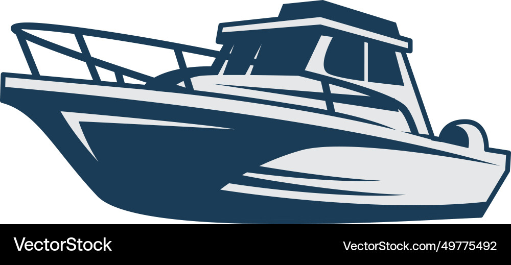 Boat fishing logo image Royalty Free Vector Image