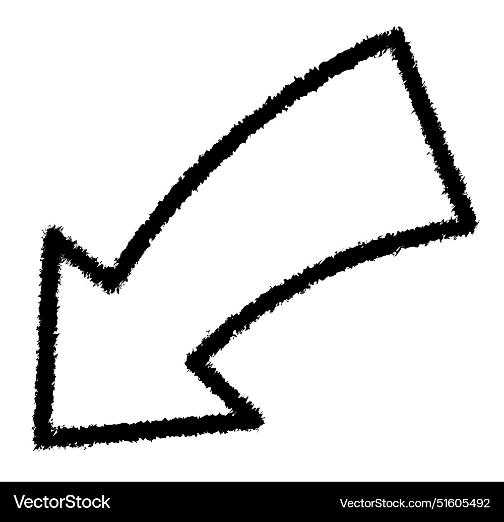 Brush-styled downward arrow Royalty Free Vector Image