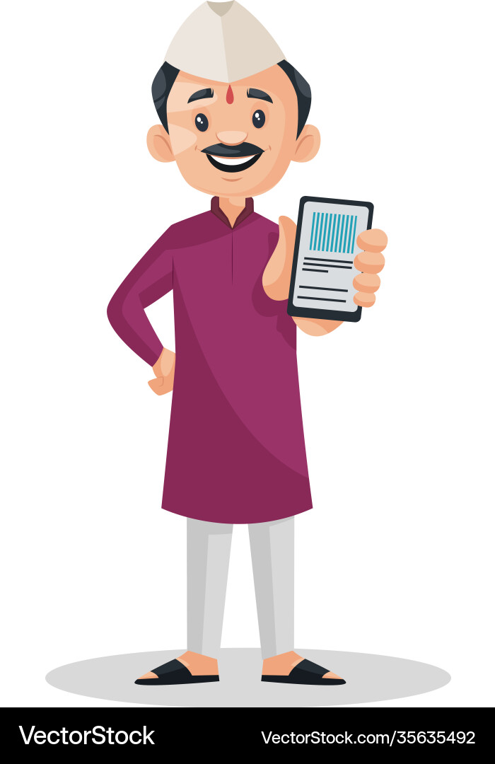 Indian marathi man cartoon Royalty Free Vector Image