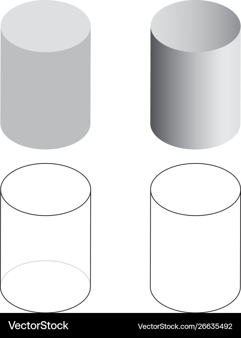 Isometric Cylinder Tubes - 4 Variations Royalty Free Vector