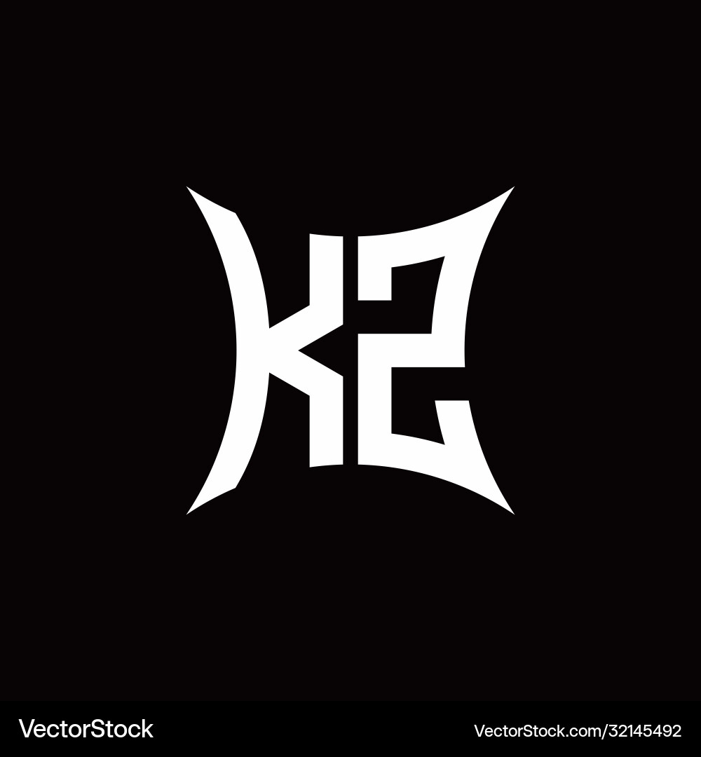 Kz monogram logo with sharped shape design Vector Image