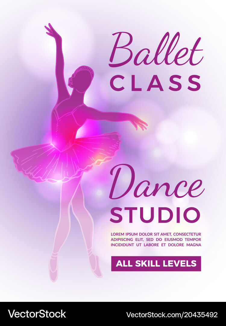 Poster invitation in ballet school design Vector Image