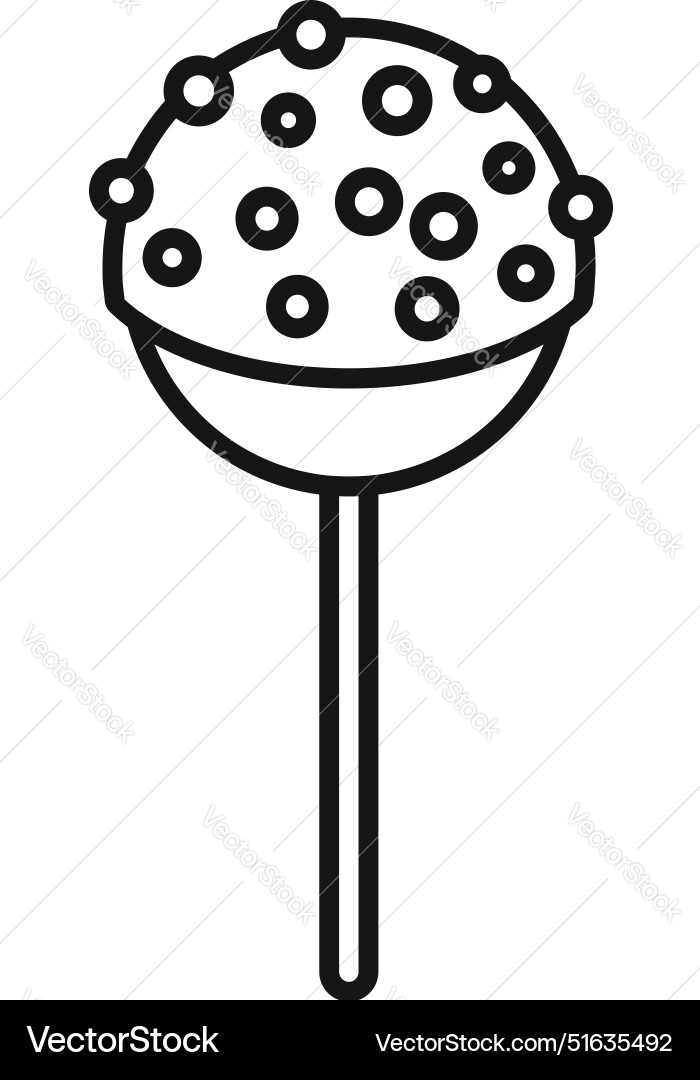 Simple line drawing of a cake pop covered with Vector Image