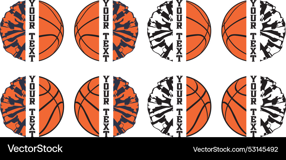 Split Basketball Cheerleaders Royalty Free Vector Image