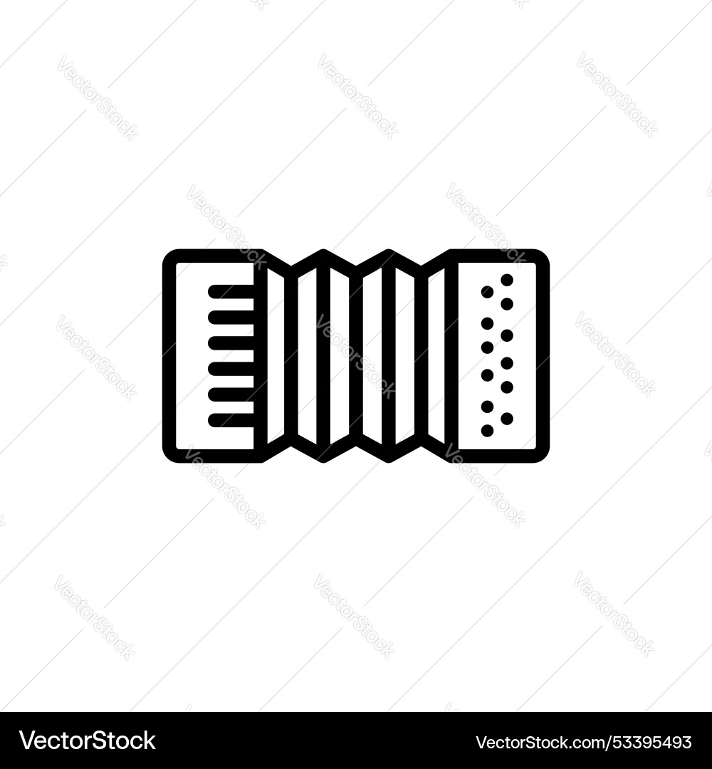Accordion line icon isolated on white background Vector Image
