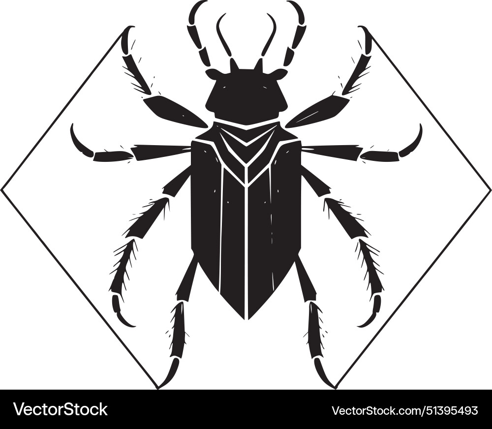 Beetle - black and white isolated icon Royalty Free Vector