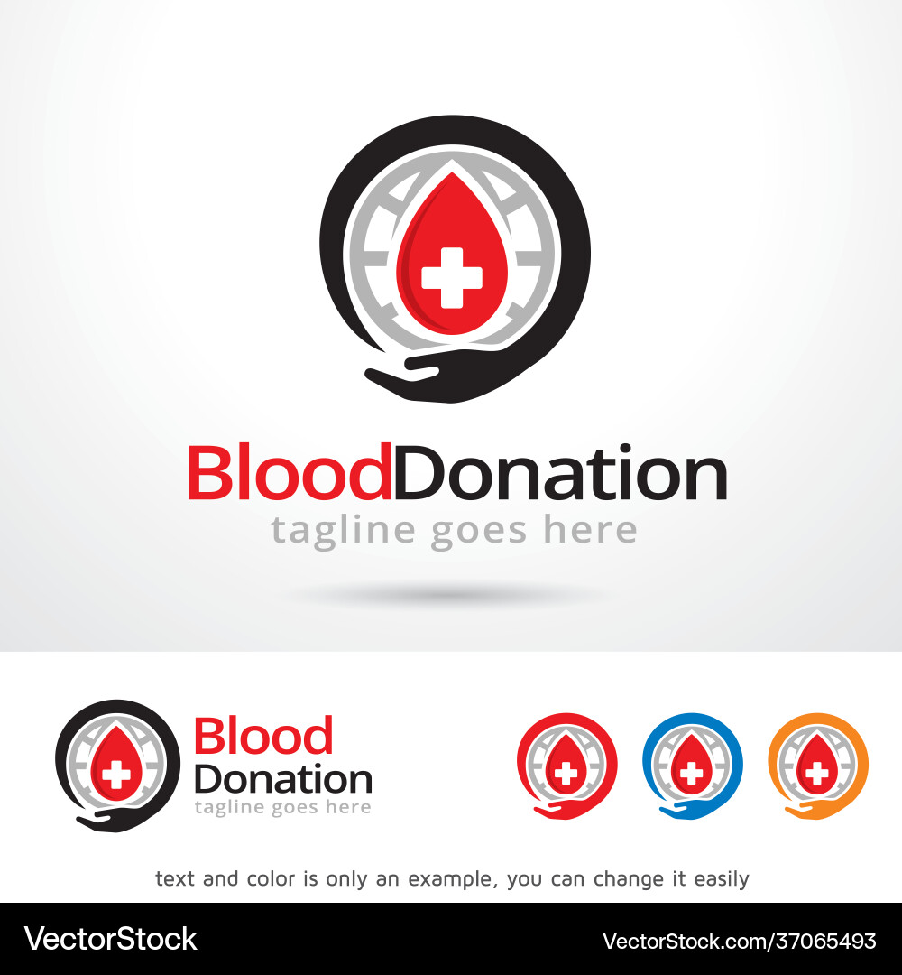 Blood donation logo template Royalty Free Vector Image