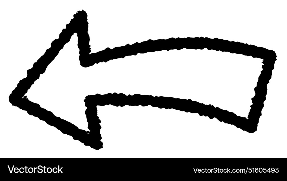 Brush-styled leftward arrow Royalty Free Vector Image