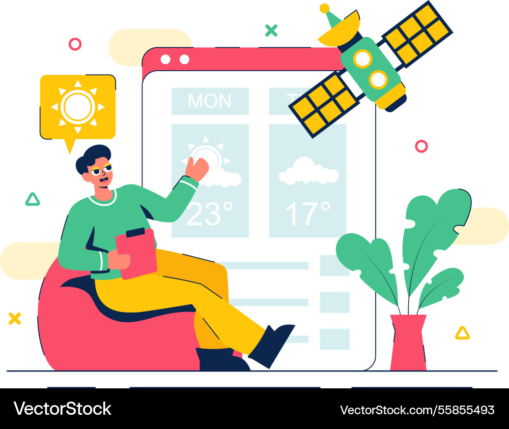 Meteorologist featuring a weather forecaster Vector Image