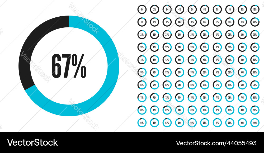 Percentage Scale Diagrams Royalty Free Vector Image