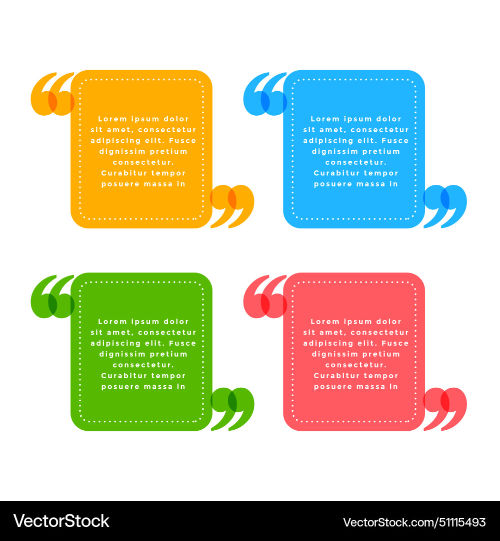 Simple quotation mark element template Royalty Free Vector