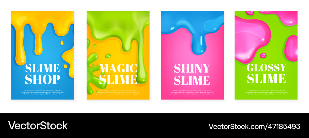 Slime poster set Royalty Free Vector Image - VectorStock