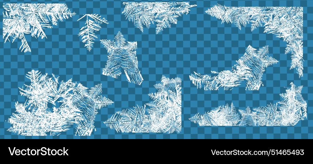 Snow frame frozen window glass ice Royalty Free Vector Image