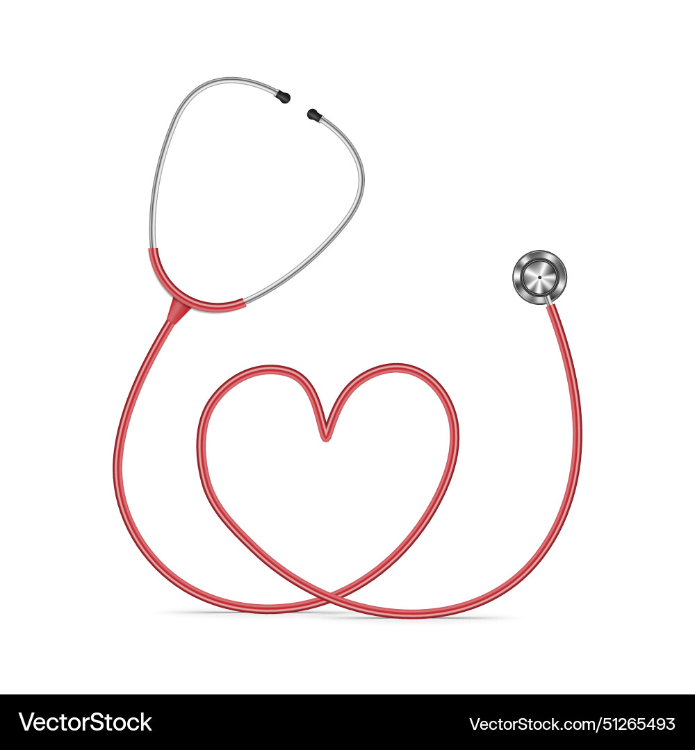 Stethoscope heart shape isolated on white Vector Image