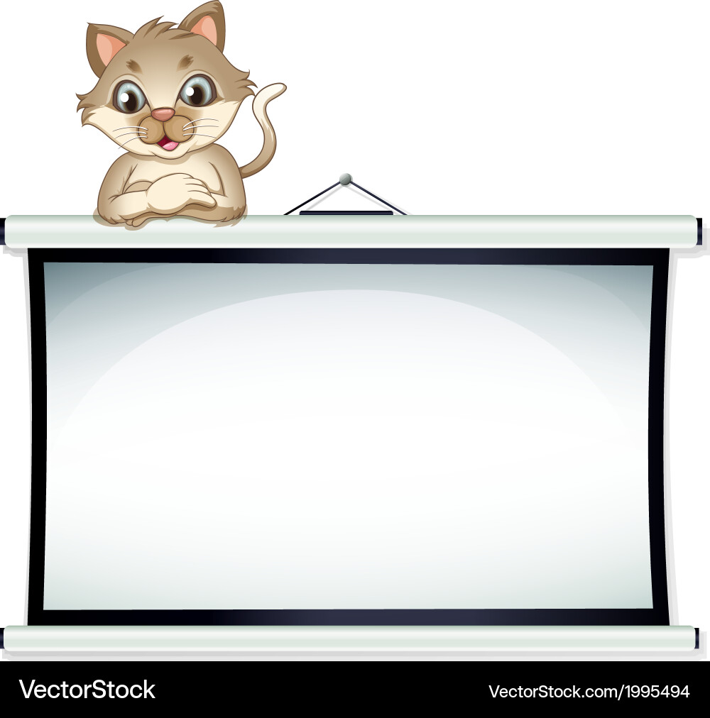 A bulletin board with cat Royalty Free Vector Image