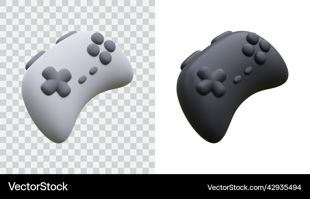 Collection of electronic realistic gamepad Vector Image