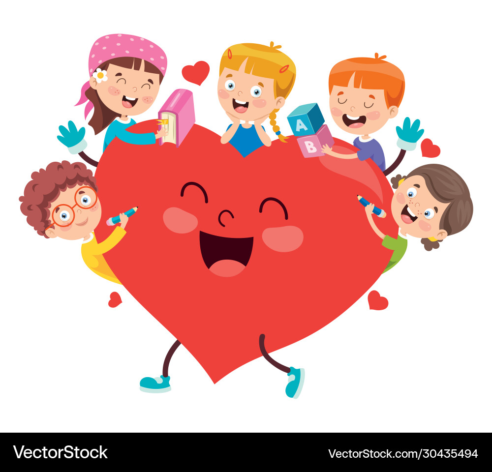 Concept design kids heart Royalty Free Vector Image