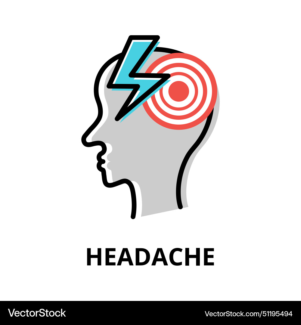 Concept of headache icon modern flat editable Vector Image