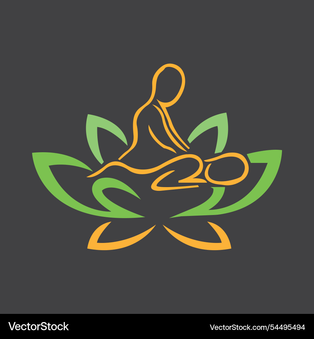 Human body massage spa centre logo design Vector Image