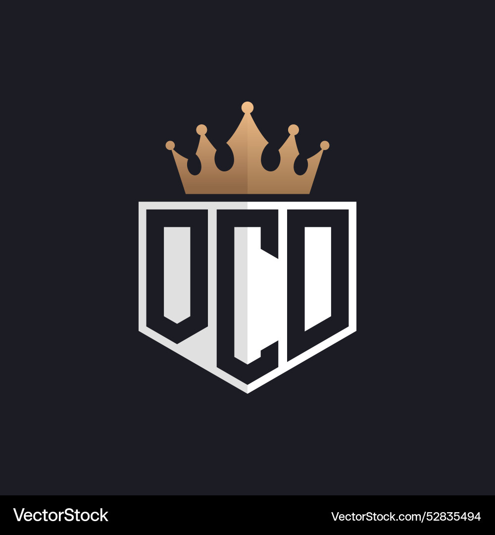 Luxury ocd logo with crown elegant initials Vector Image