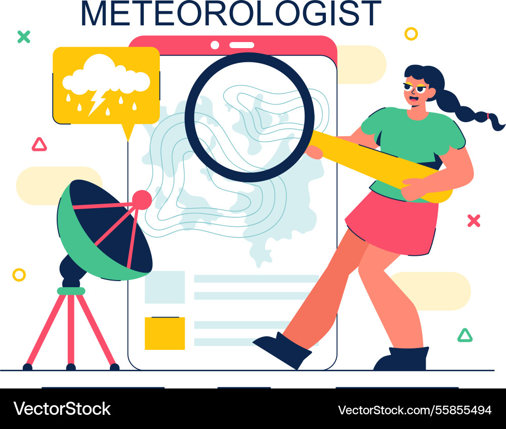 Meteorologist featuring a weather forecaster Vector Image