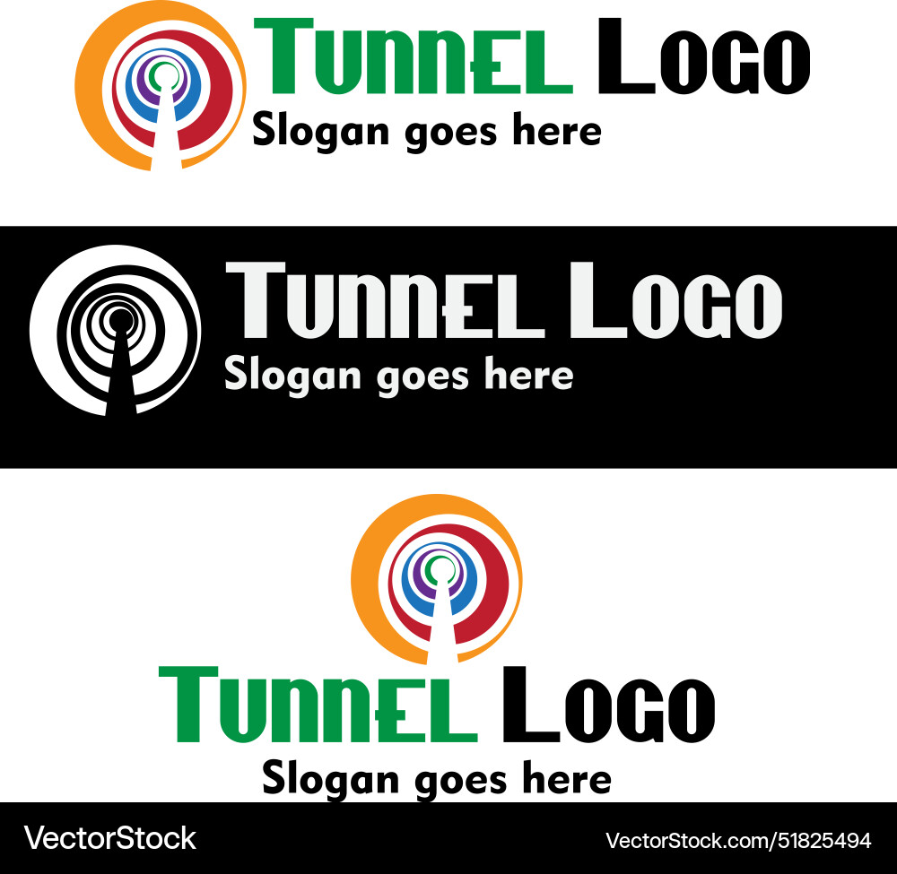 Tunnel logo mockup Royalty Free Vector Image - VectorStock
