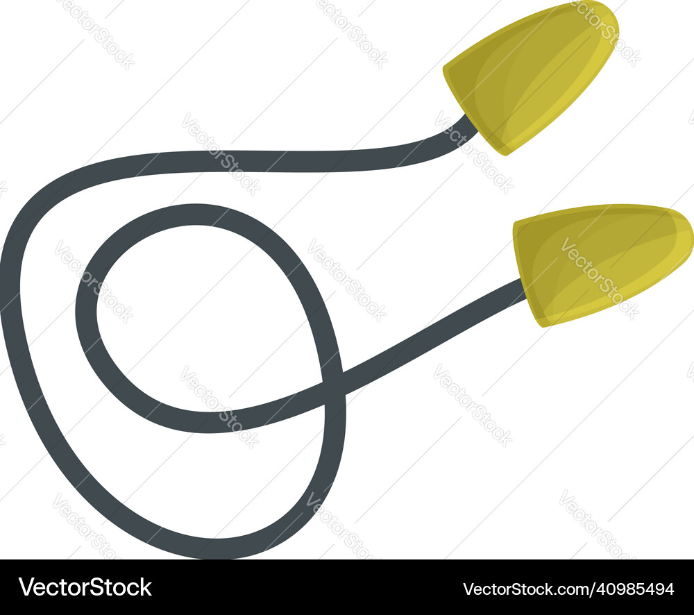 Worker earplugs icon cartoon noise Royalty Free Vector Image