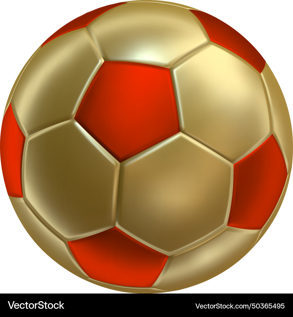 3d soccer icon red color Royalty Free Vector Image
