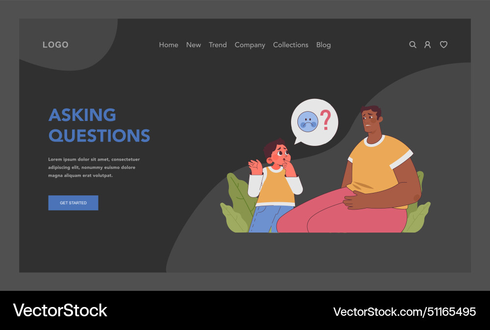 Asking questions concept flat Royalty Free Vector Image